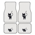 4-Piece Car Floor Mats Set, Black Cat Crystal Velvet Automotive Front ...