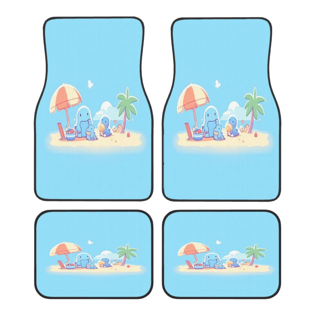 4-Piece Car Floor Mats Set, Cute Dinosaur Family Crystal Velvet ...