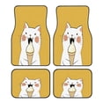 4-Piece Car Floor Mats Set, Cute Ice Cream Cat Crystal Velvet ...