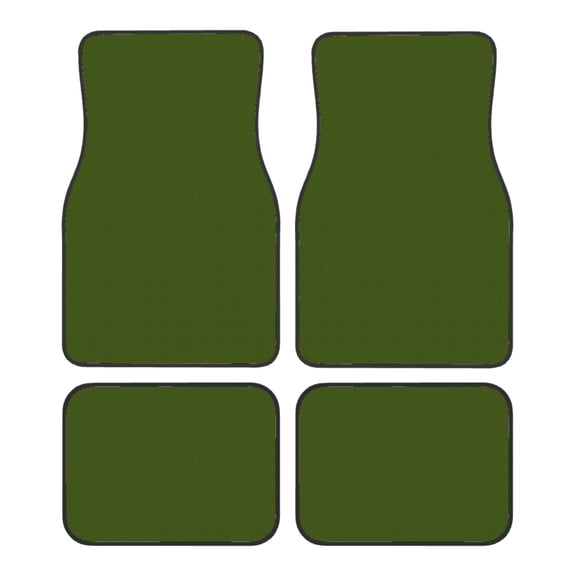4-Piece Car Floor Mats Set, Dark Moss Green Crystal Velvet Automotive ...