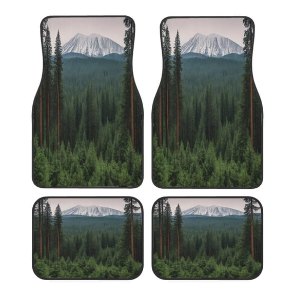 4-Piece Car Floor Mats Set, Dense Forest Crystal Velvet Automotive ...