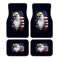 4-Piece Car Floor Mats Set, Eagle, America Flag Crystal Velvet ...