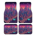 4-Piece Car Floor Mats Set, Futuristic City Crystal Velvet Automotive ...