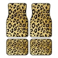 4-Piece Car Floor Mats Set, Gold Leopard Print Crystal Velvet ...