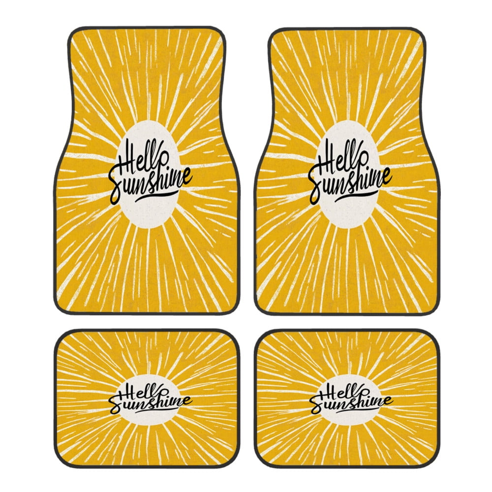 4-Piece Car Floor Mats Set, Hello Sunshine Crystal Velvet Automotive ...