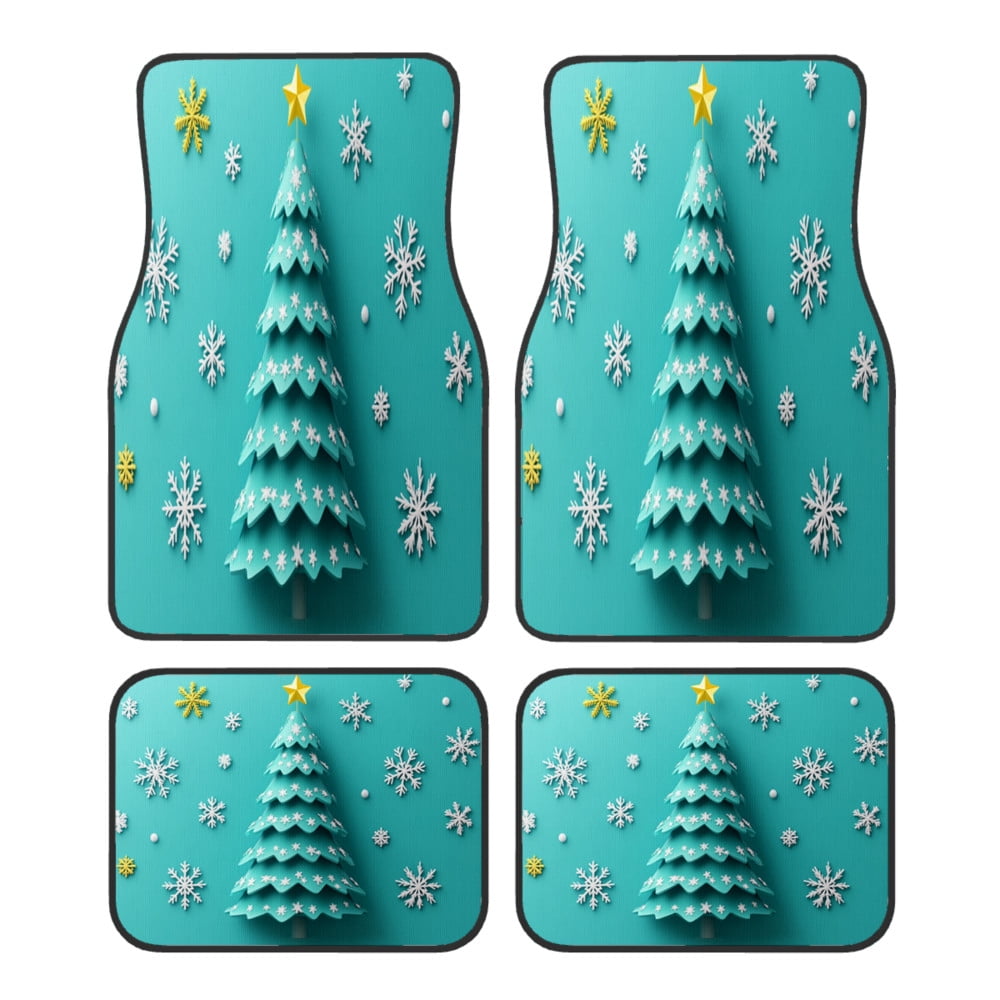 4-Piece Car Floor Mats Set, Holidaycharm Crystal Velvet Automotive ...