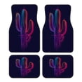 4-Piece Car Floor Mats Set, Neon Cactus Crystal Velvet Automotive Front ...