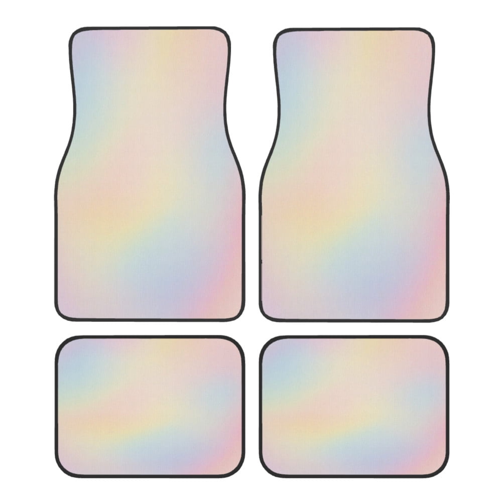 4-Piece Car Floor Mats Set, Pastel Gradient Glow Crystal Velvet ...