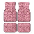 4-Piece Car Floor Mats Set, Pink Gold Tile Pattern Crystal Velvet ...