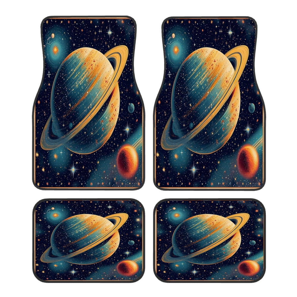 4-Piece Car Floor Mats Set, Planet Crystal Velvet Automotive Front ...