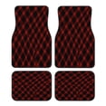 4-Piece Car Floor Mats Set, Red And Black Plaid Crystal Velvet ...