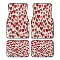 4-Piece Car Floor Mats Set, Red Line Heart Pattern Crystal Velvet ...