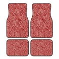 4-Piece Car Floor Mats Set, Red Line Heart Pattern Crystal Velvet ...