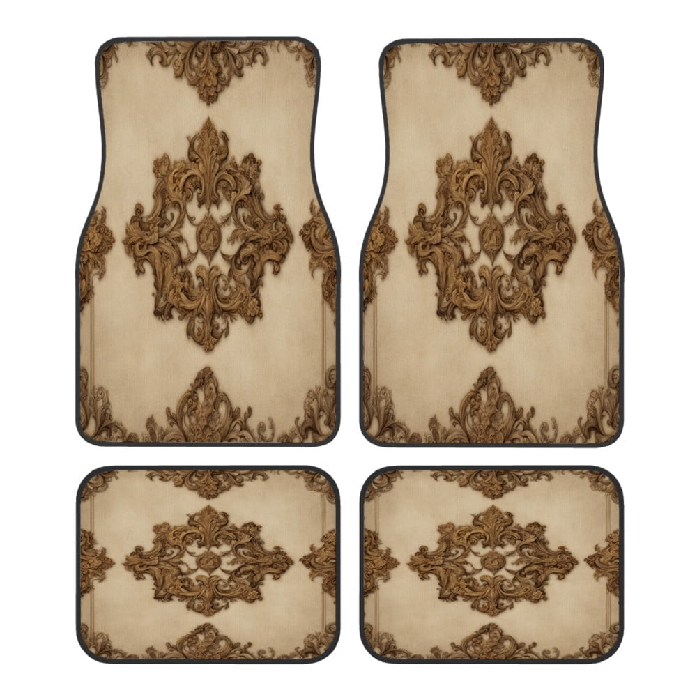 4-Piece Car Floor Mats Set, Renaissance Retro Crystal Velvet Automotive ...