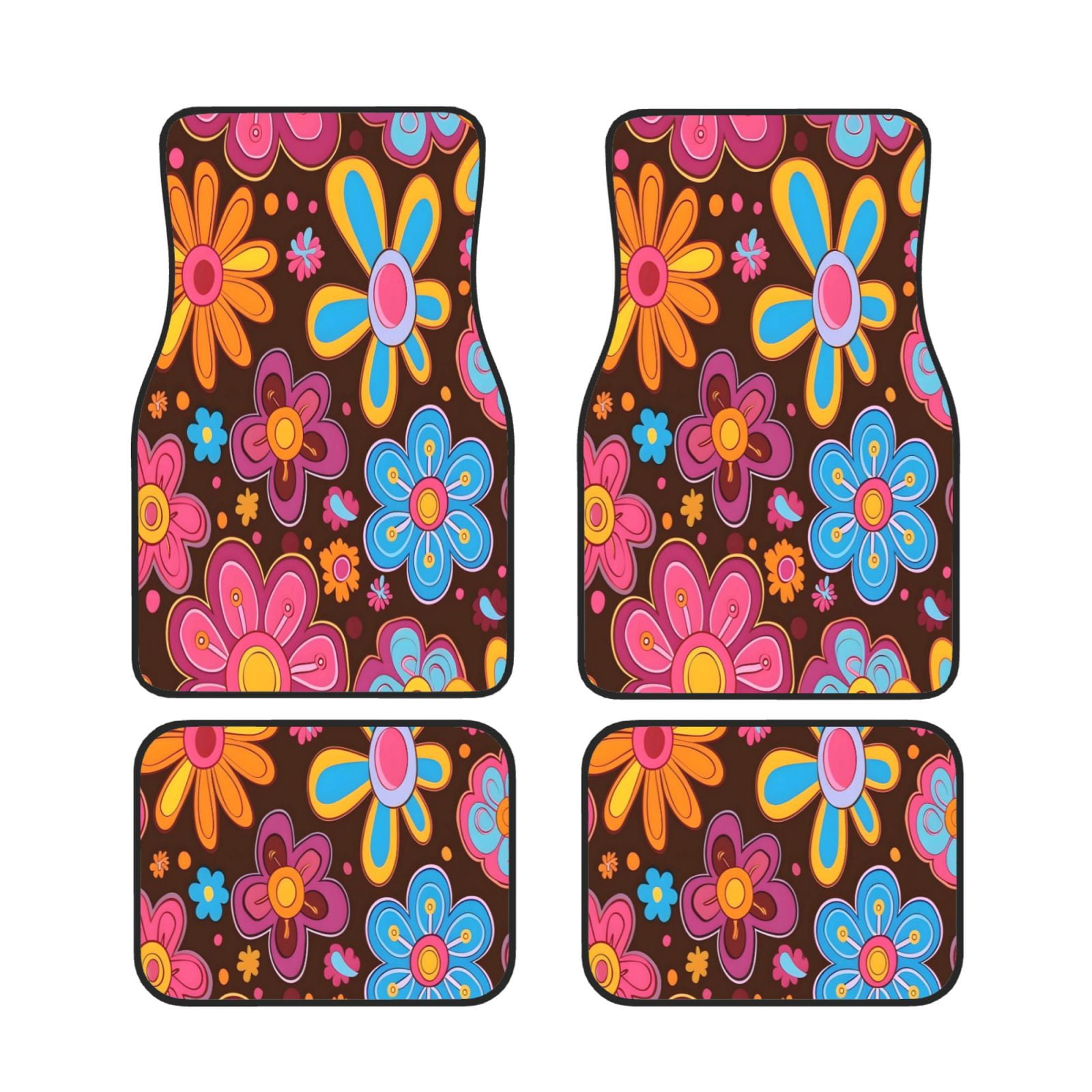4 Piece Car Foot Mat Set Anti-Slip Washable Universal Car Floor Mats ...