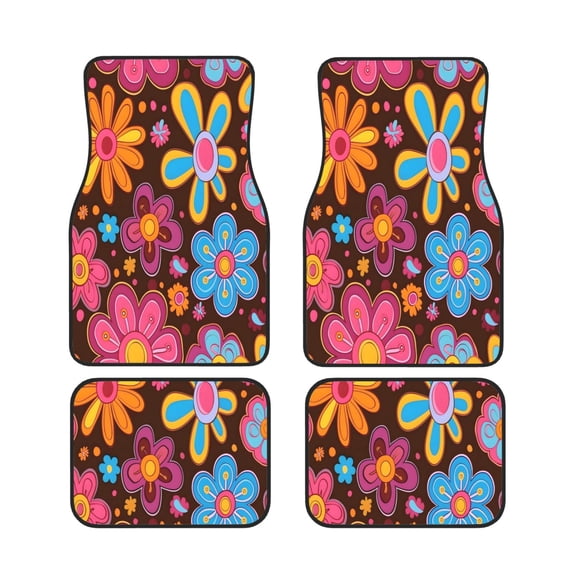 4 Piece Car Foot Mat Set Anti-Slip Washable Universal Car Floor Mats ...