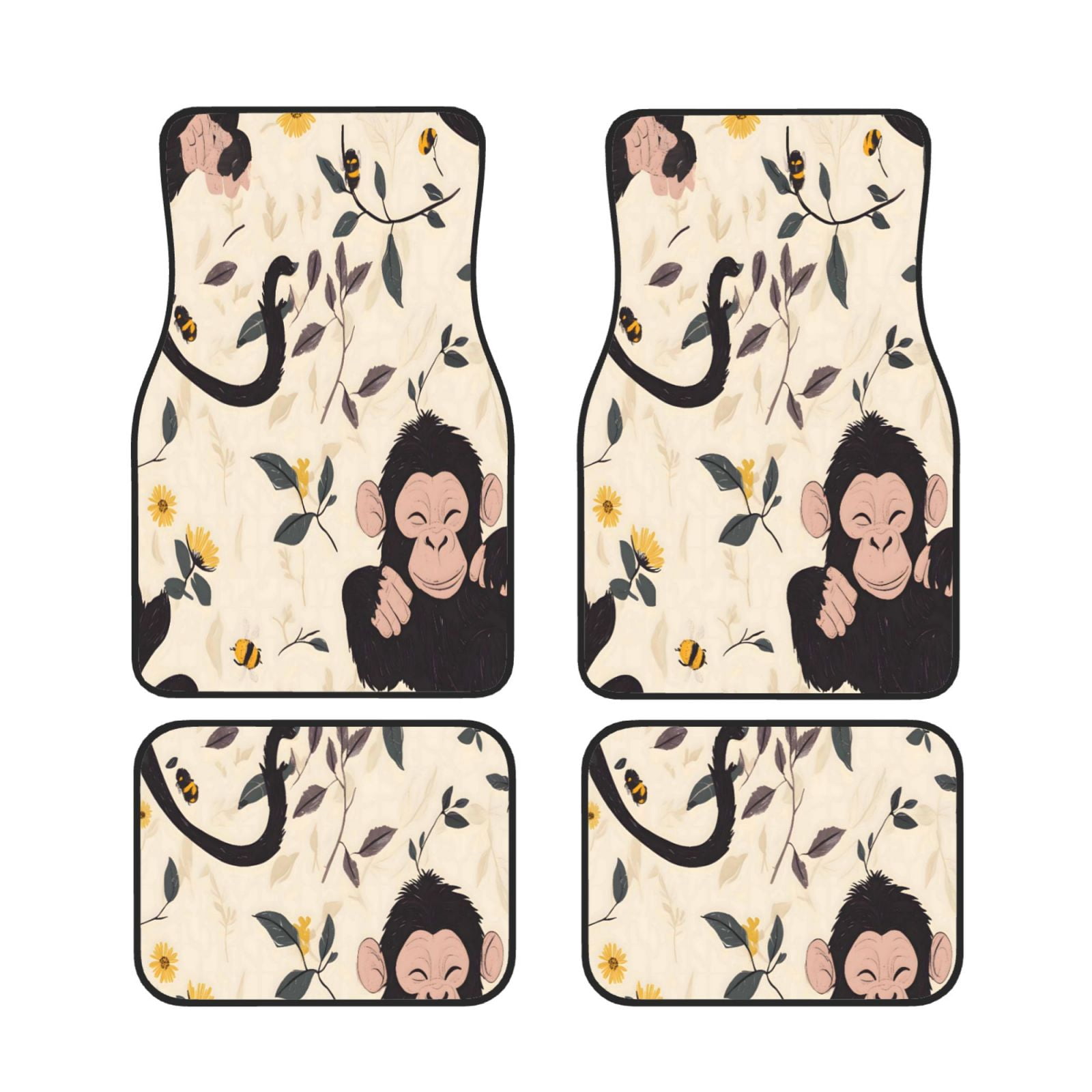 4 Piece Car Foot Mat Set Anti-Slip Washable Universal Car Floor Mats ...