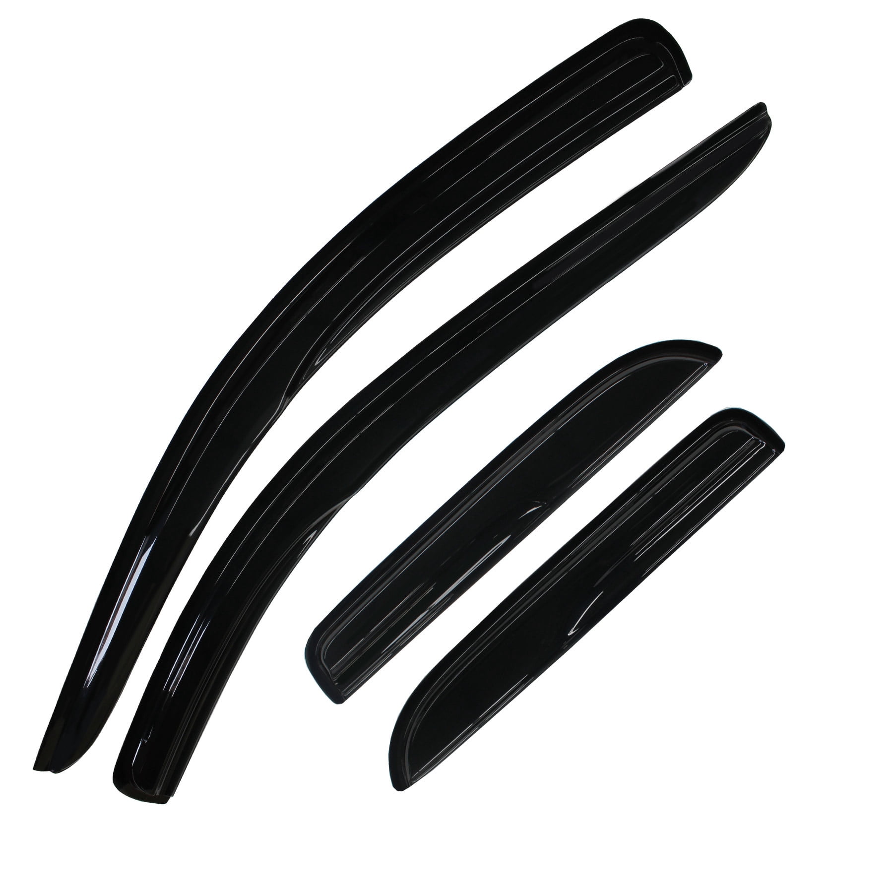4-Piece Car Window Visor Guards, Dark Smoke Tint, Adhesive Mount-4x Car ...