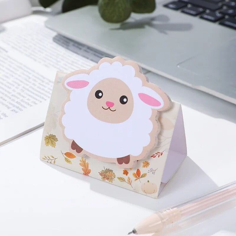 4 Piece Cartoon Adhesive Cute Animals Notes Notepad Memo Pad Stationery ...