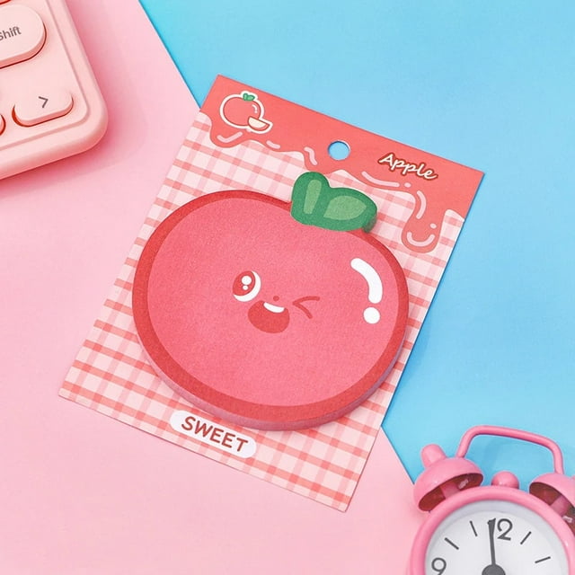 4 Piece Cartoon Adhesive Kawaii Fruit Notes Notepad Memo Pad Stationery ...