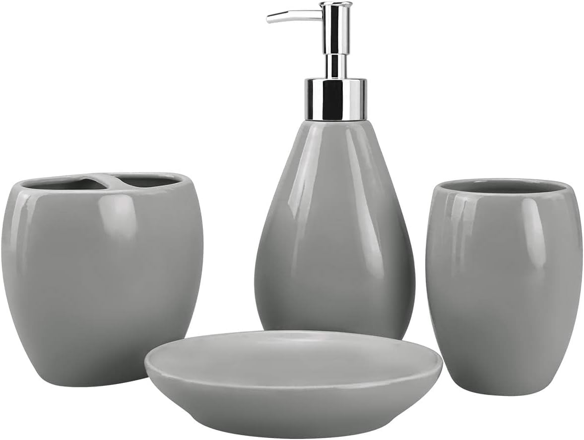 4-Piece Ceramic Bathroom Accessory Set, Bathroom Accessories Set ...