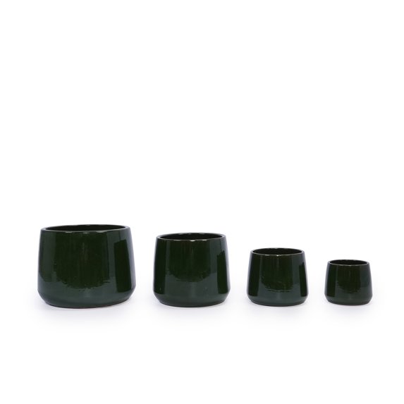 4-Piece Ceramic Planter Set With Drainage Holes For Indoor And Outdoor ...