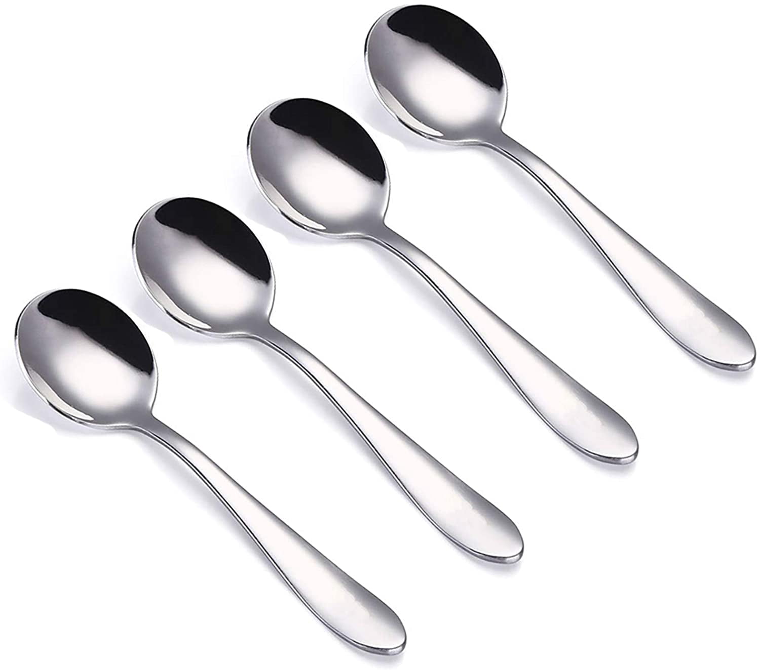 4-Piece Children Spoons Round Stainless Steel Kids Dinner Spoons Child ...