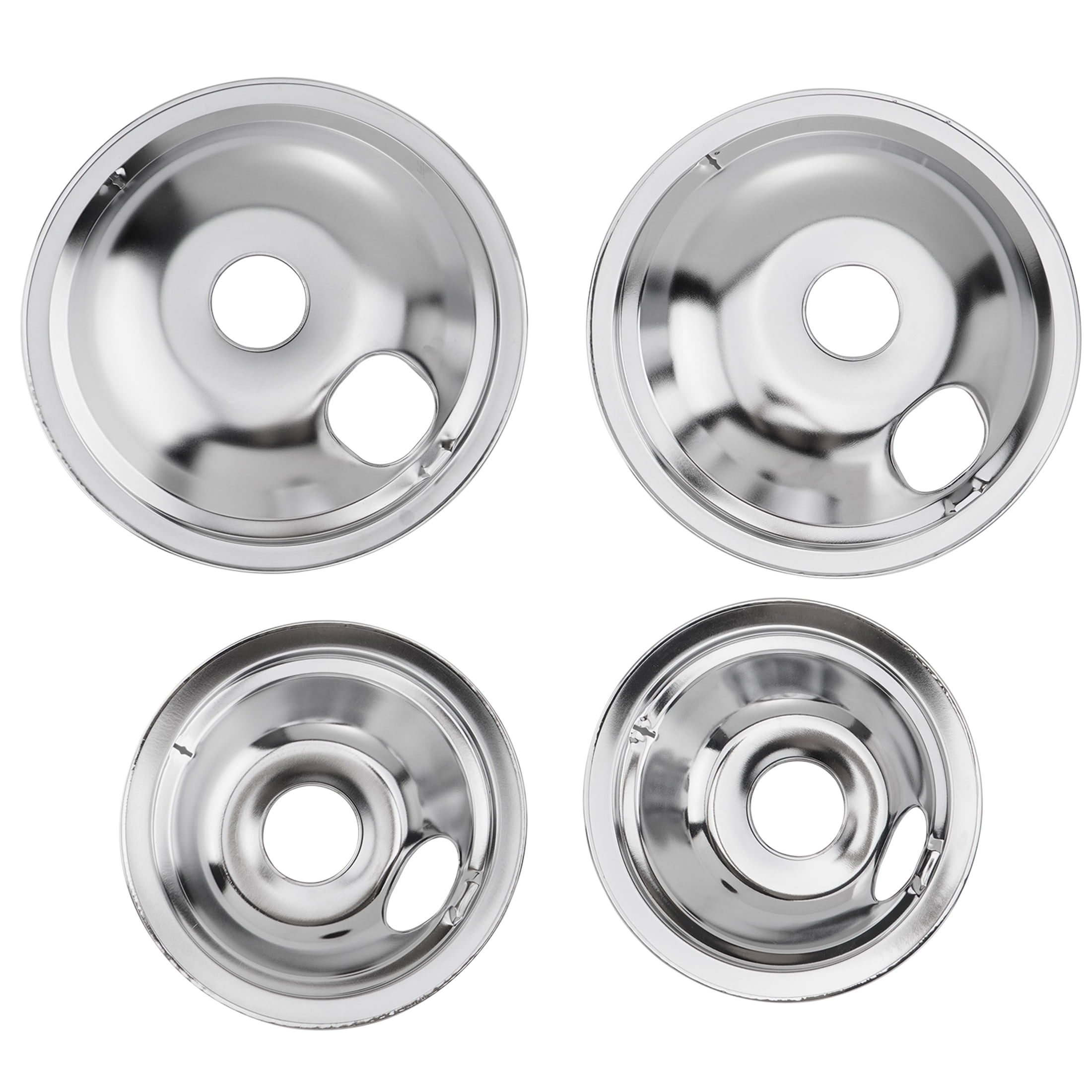"MOTMAX 4-Piece Chrome Drip Pans Set, Electric Stove Burner Pans, 2 x 6 ...