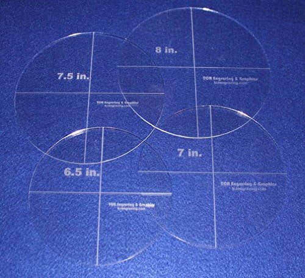 4 Piece Circle Set 6.5 Inch, 7 Inch, 7.5 Inch, 8 Inch 1/8 Inch Acrylic ...