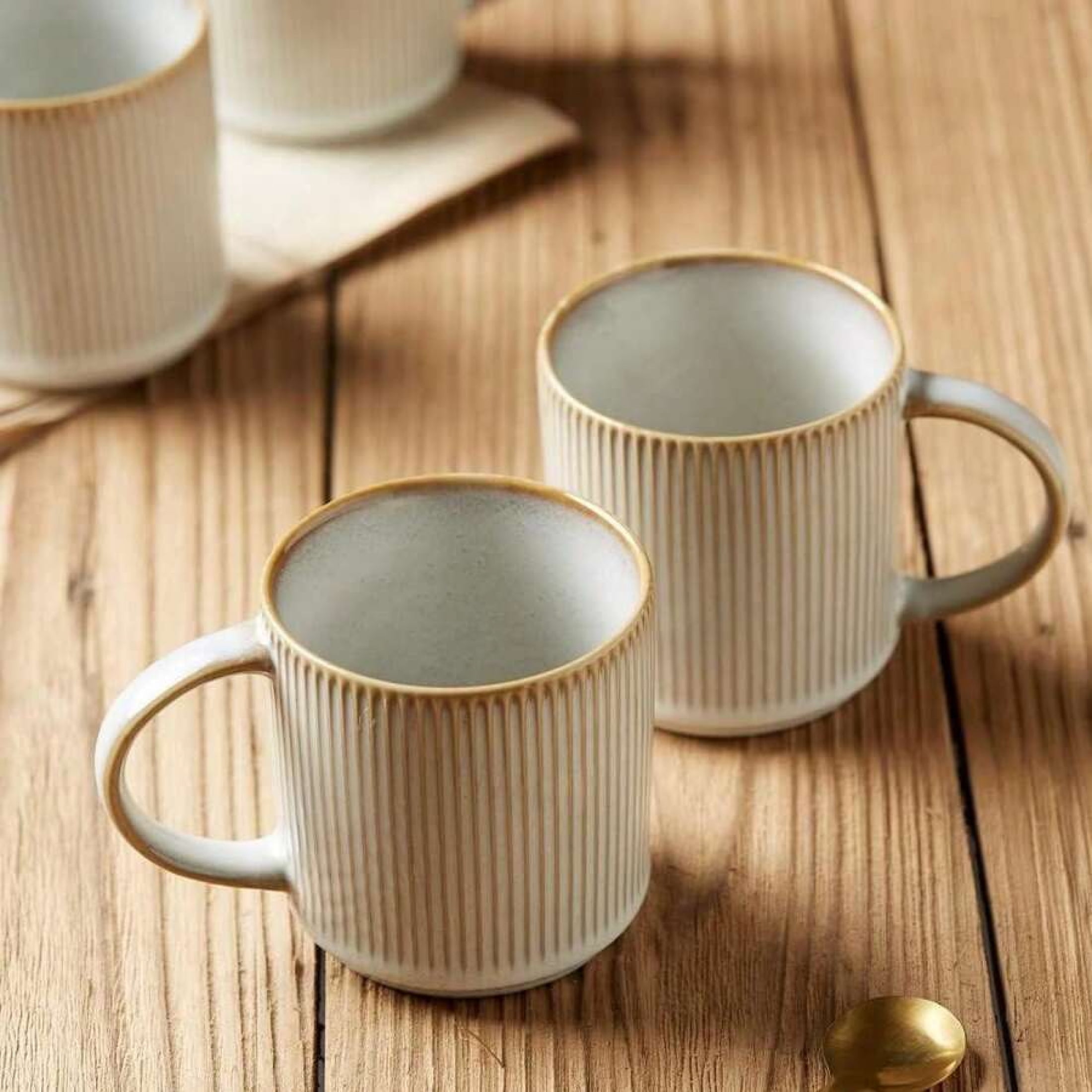 4 Piece Coffee Mugs Set - 12 Oz Capacity + With Handle + Ceramic ...