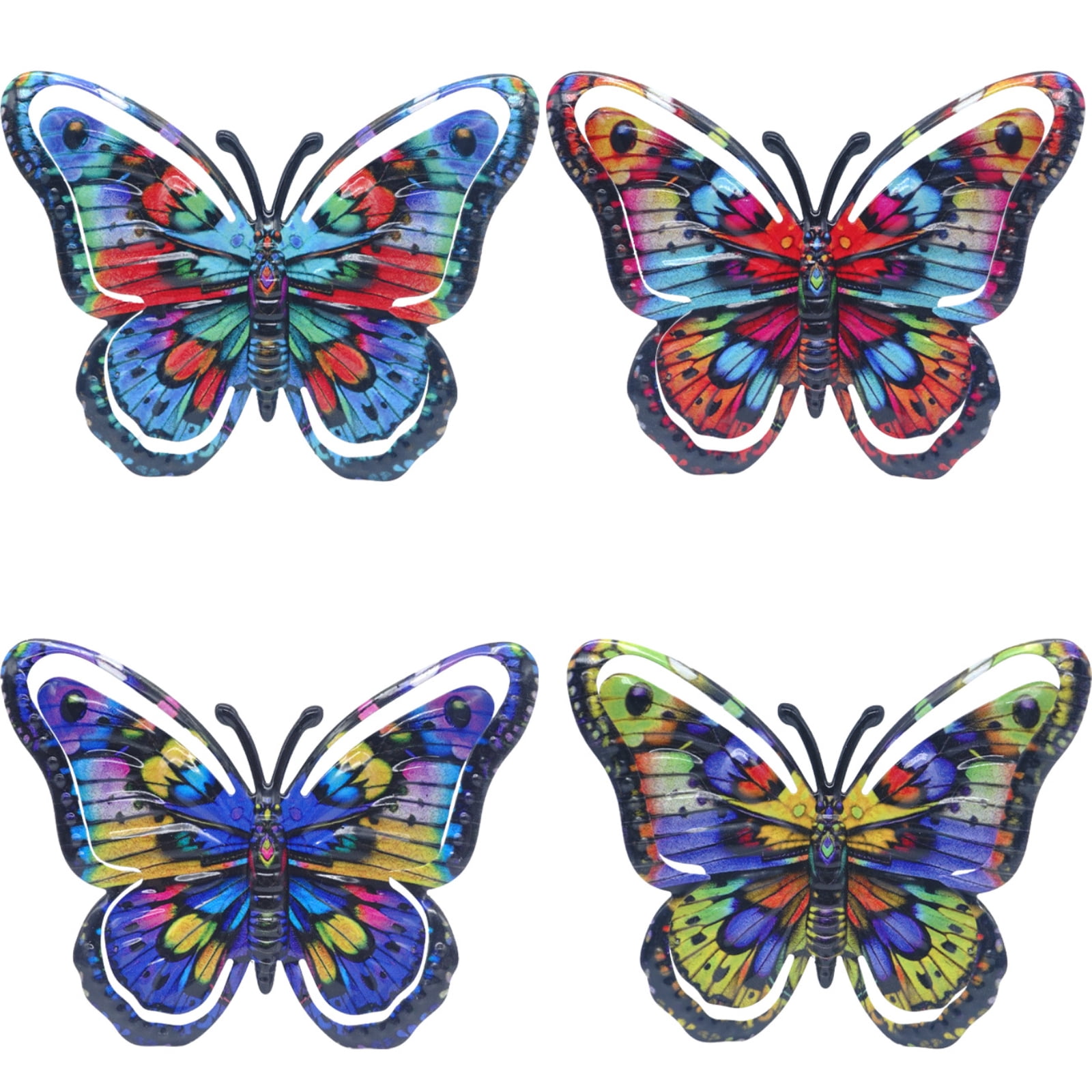 4-Piece Colored Metal Dragonfly Wall Art Set - Decorative Ornaments for ...