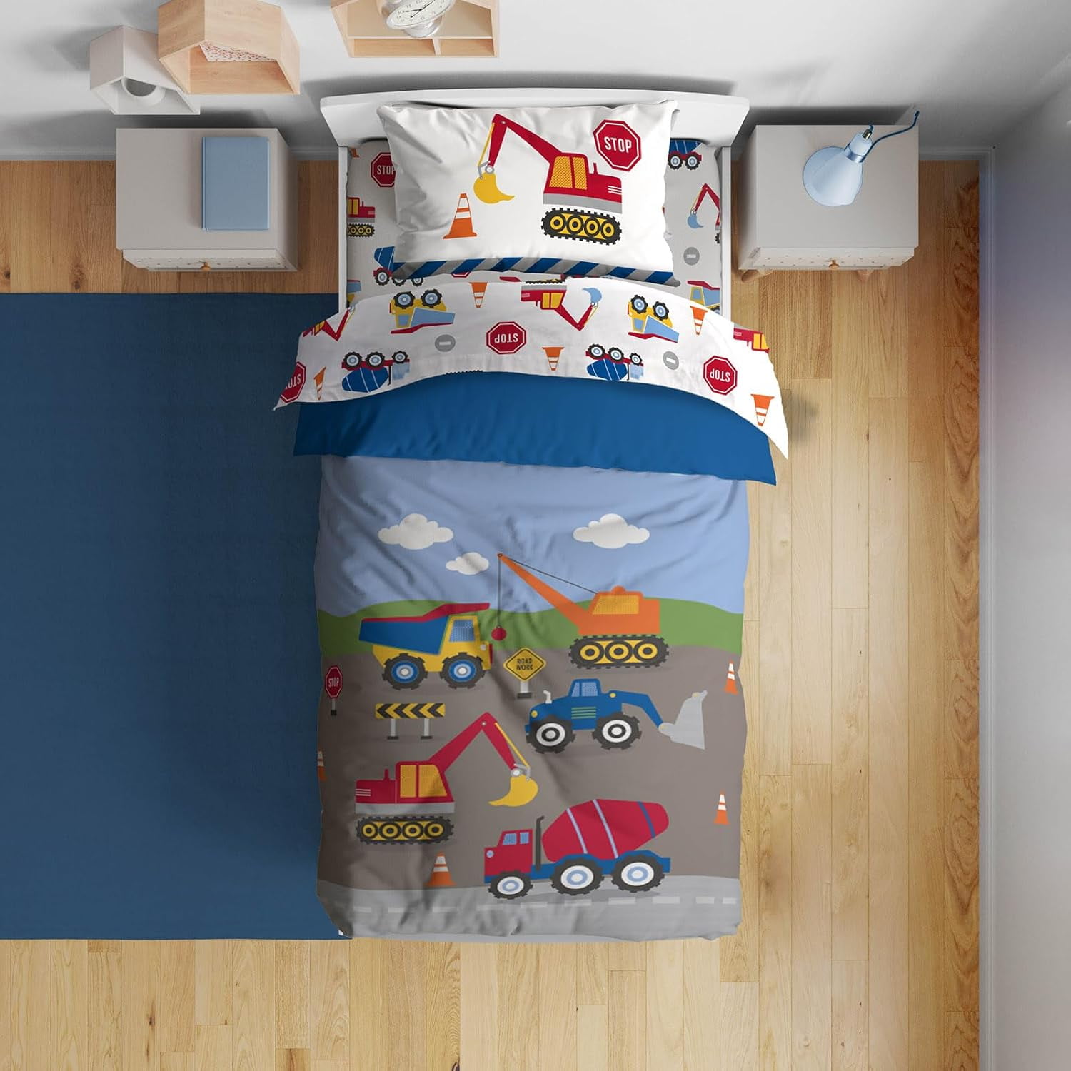 4 Piece Construction Zone Toddler Bedding Set - Includes Comforter ...