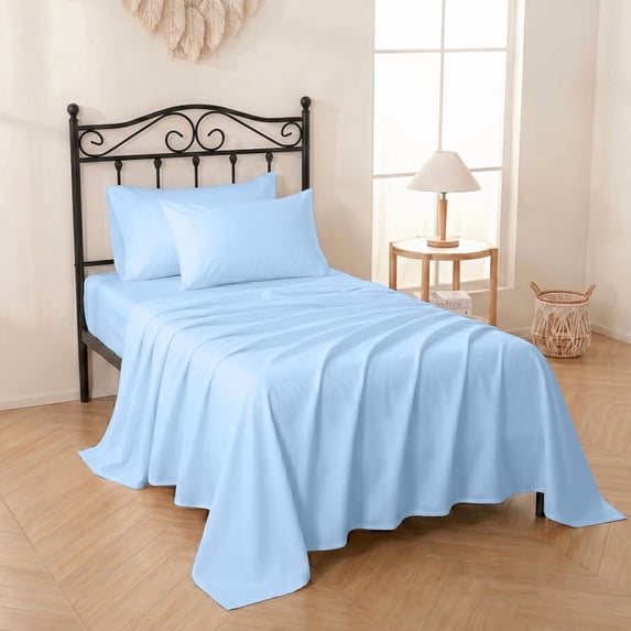 4 Piece Cot Sheets Set 25" x 75" with 9 Inch Deep 100% Egyptian Cotton ...