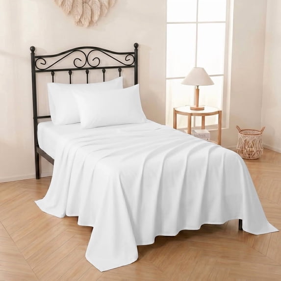 4 Piece Cot Sheets Set 28" x 75" with 8 Inch Deep 100% Egyptian Cotton ...