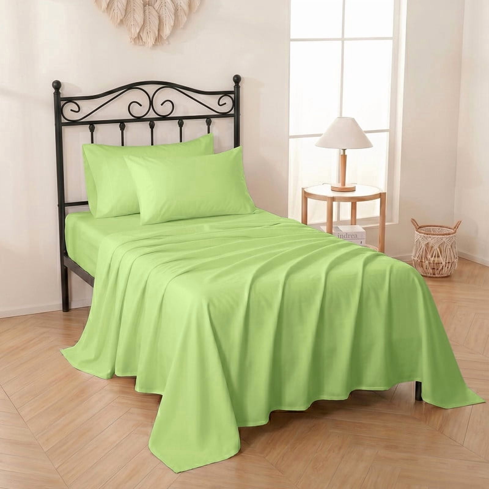 4 Piece Cot Sheets Set Sage Solid Size (30" x 80"), 100% Egyptian ...