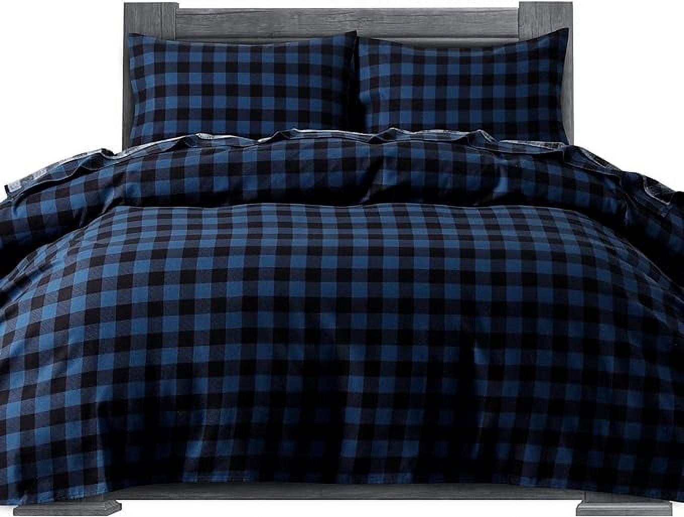 4-Piece Cotton Flannel Sheet Set, Deep Pocket Fitted, King, Buffalo ...