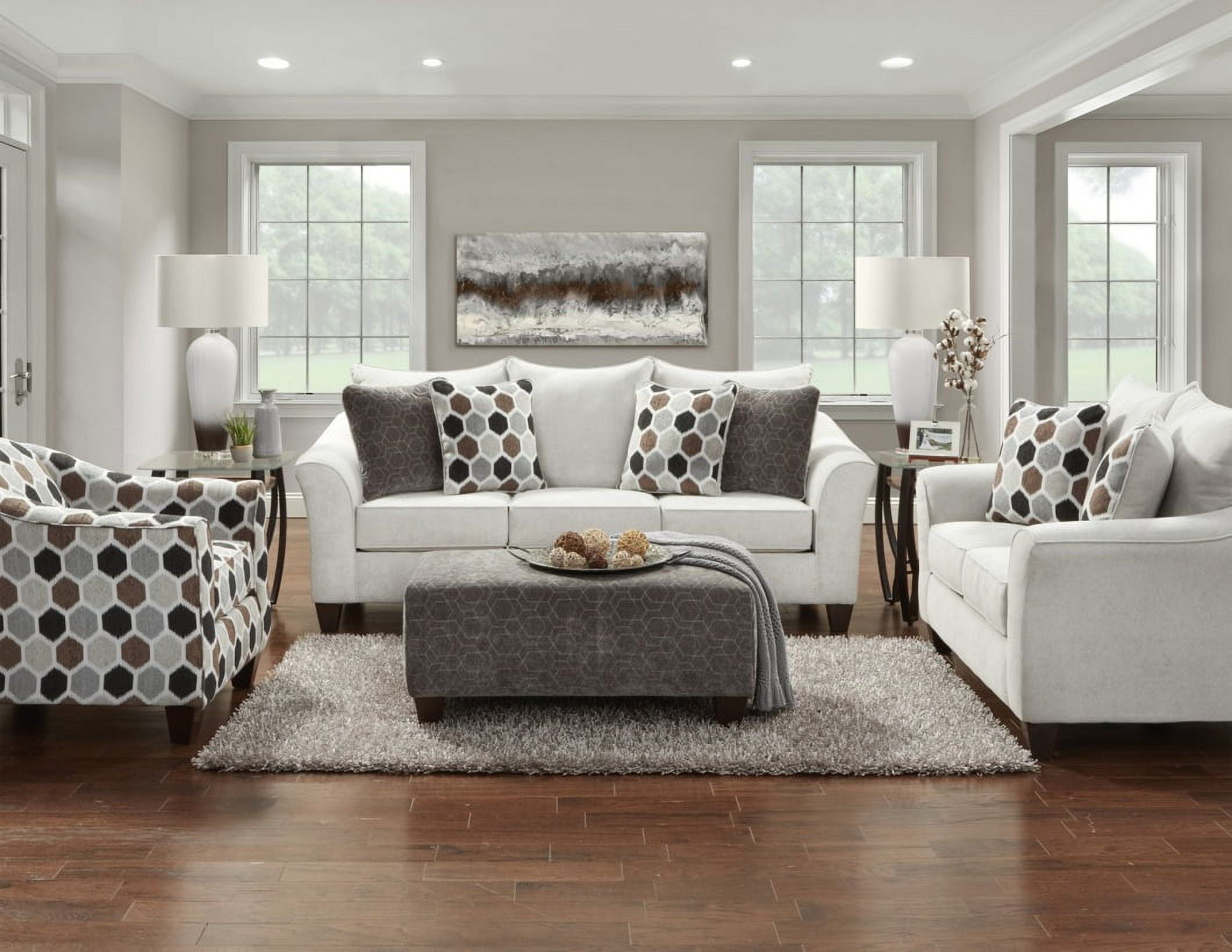 4-Piece Couch Set Includes Sofa, Loveseat, Chair, and Ottoman, Fabric ...