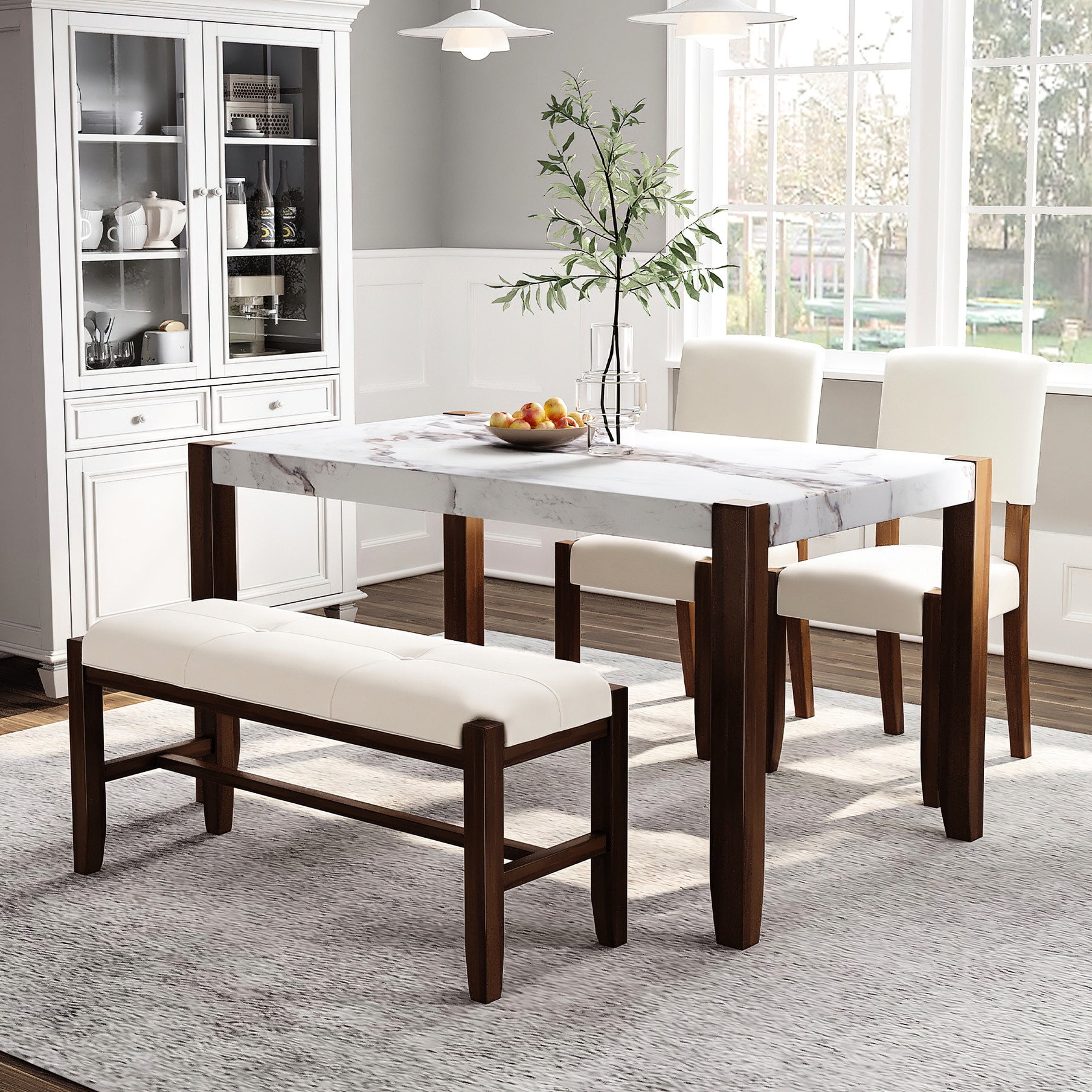 4 - Piece Dinette Set | Can Be Used as Coffee Bar or Workbench | MDF ...