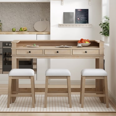 DHP Dallon Sofa Table with 3 Stools and USB Charger, Espresso - Walmart.com