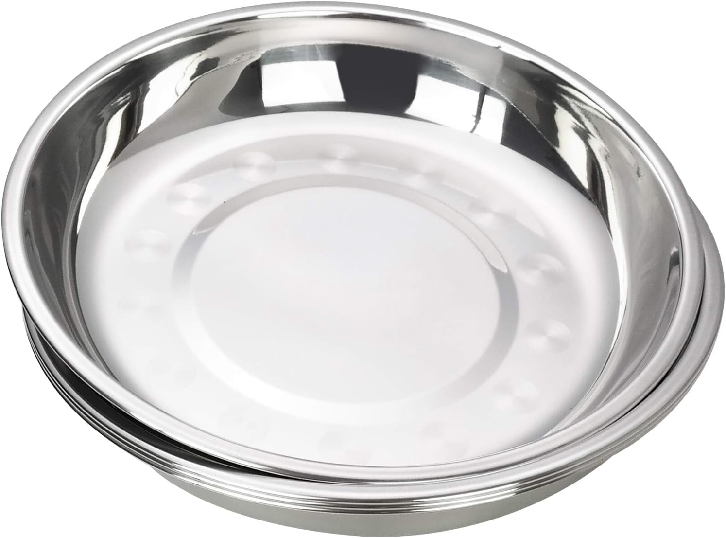 4-Piece Dinner Plates, Stainless Steel Metal Prep Plates - Walmart.com