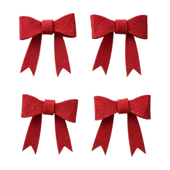 4-Piece Diy Bow Decoration Set, Non-Woven Fabrics Xmas Decor, Handmade ...