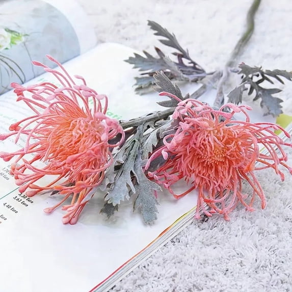 4-Piece Double-Headed Artificial Chrysanthemum Bouquet - Realistic ...
