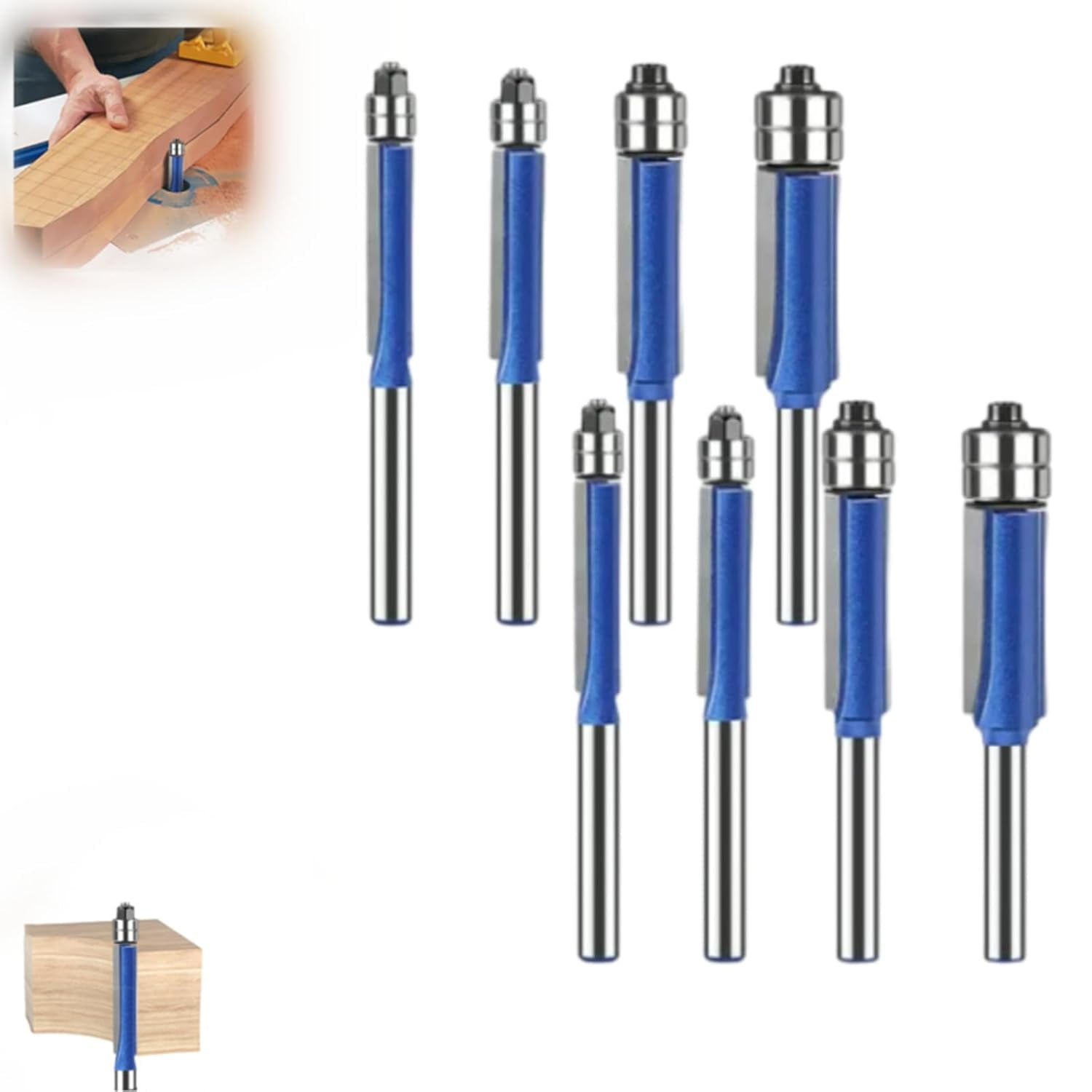 4-Piece Dual Bearing Trimming Tool Set 1/4-Inch New Deburring and ...