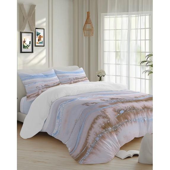 4 Piece Duvet Cover Set Cal king, Abstract Transparent Fluid Soft ...