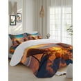 4 Piece Duvet Cover Set Cal king, Autumn Beach Campfire Pumpkin Soft ...