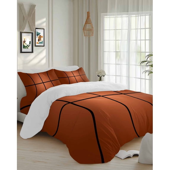 4 Piece Duvet Cover Set Cal king, Competitive Basketball Court Soft ...