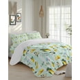 4 Piece Duvet Cover Set Cal king, Farmhouse Lemon Flower Leaf Soft ...