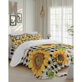 4 Piece Duvet Cover Set Cal king, Farmhouse Sunflower Butterfly Soft ...