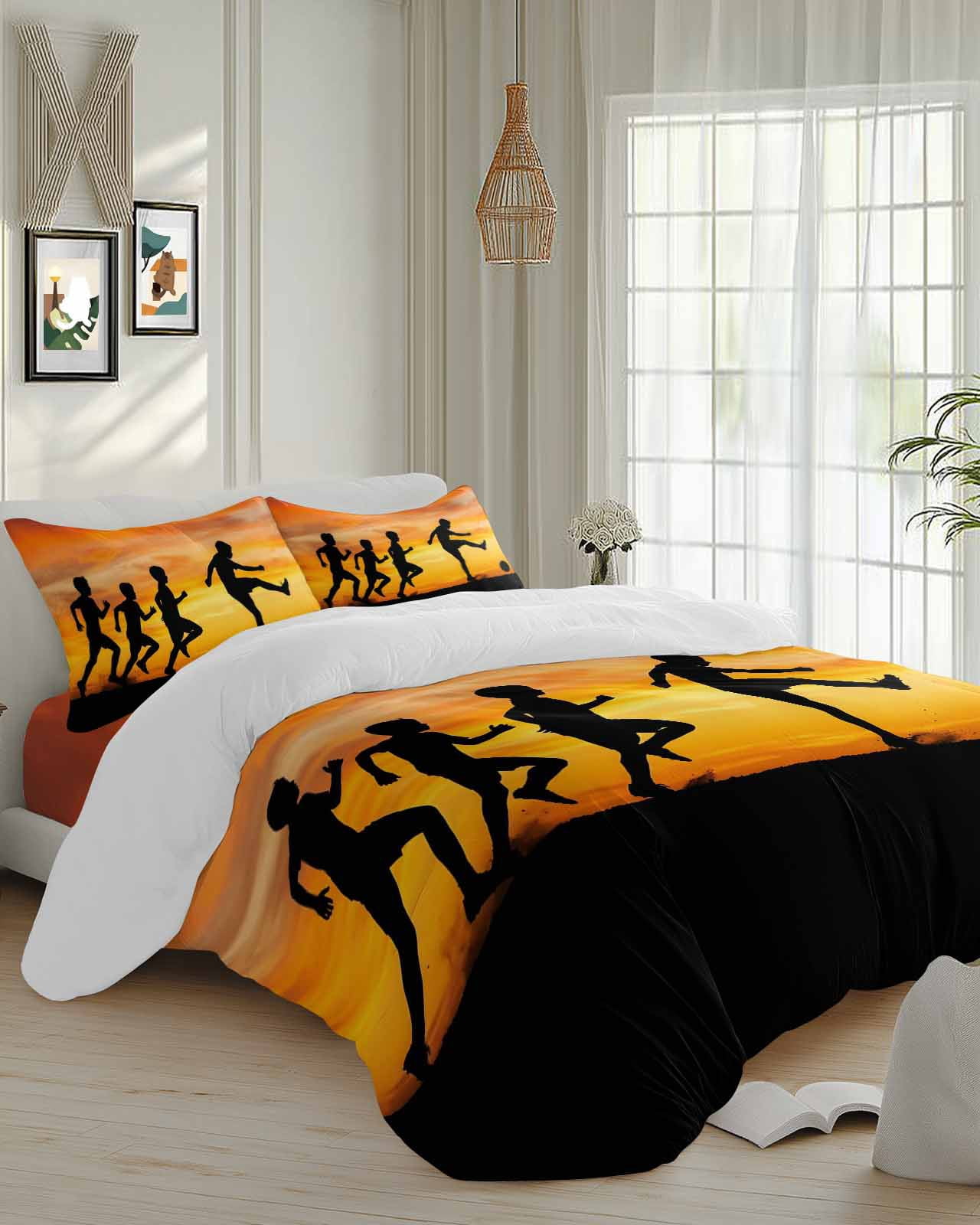 4 Piece Duvet Cover Set Cal king, Football Sports Competition Soft ...