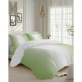 4 Piece Duvet Cover Set Cal king, Gradient Green and White Art Soft ...